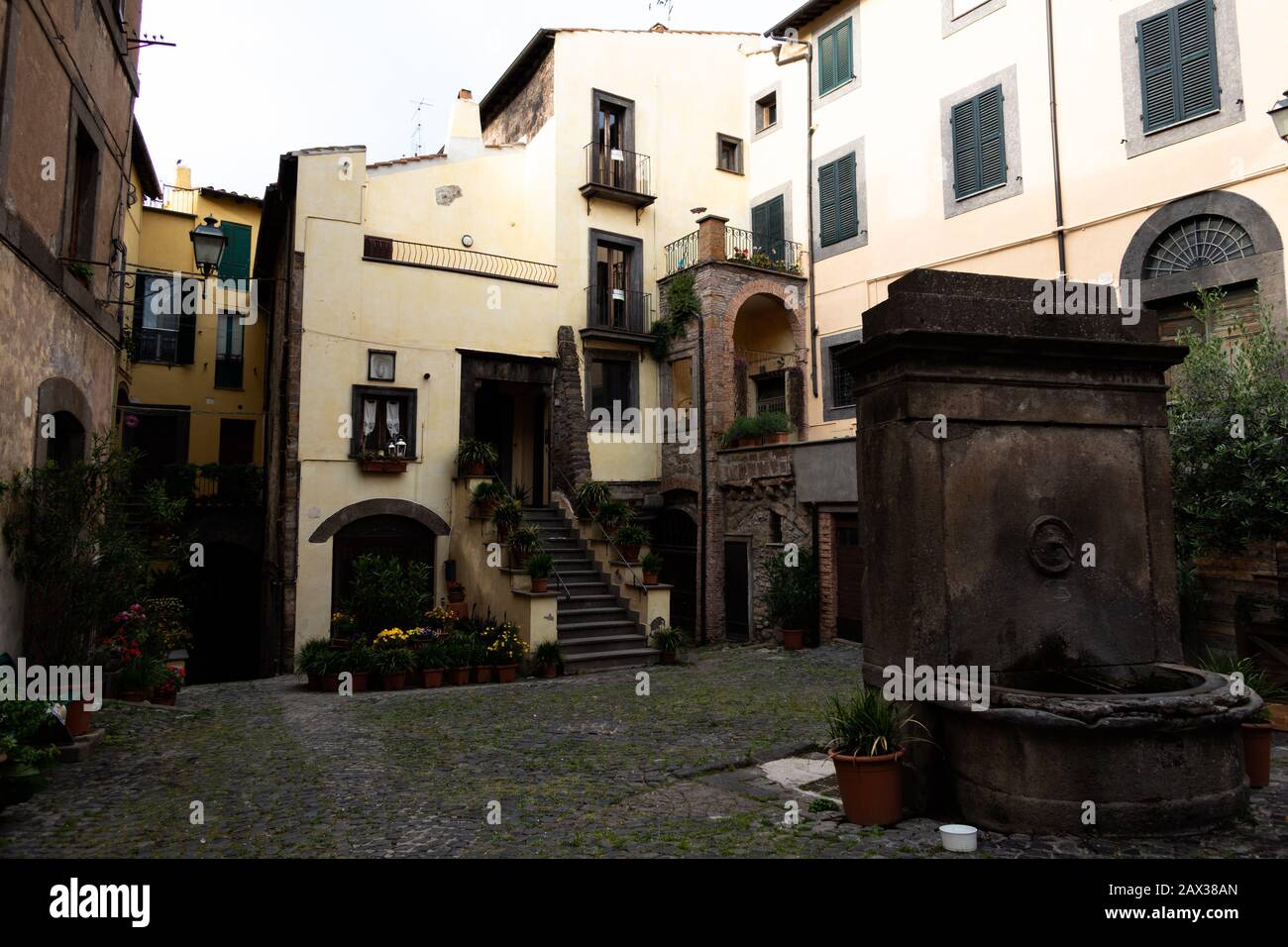 Old square in Vetralla an ancient Italian town Stock Photo - Alamy
