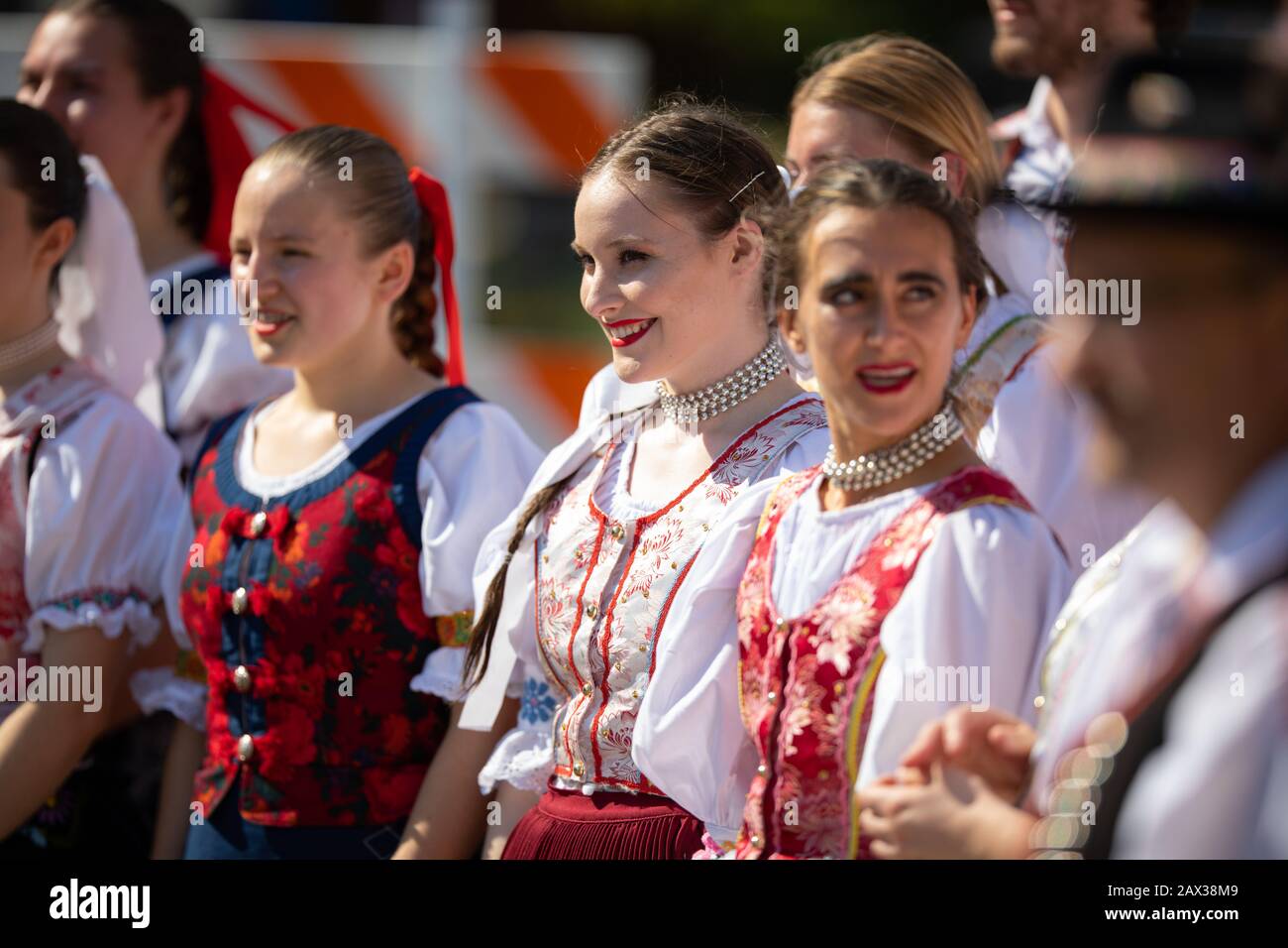 Whiting, Indiana, USA - July 27, 2019: Pierogi Fest, Slovakian dancers ...