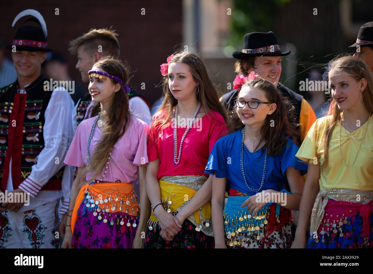 Whiting, Indiana, USA - July 27, 2019: Pierogi Fest, Slovakian dancers ...