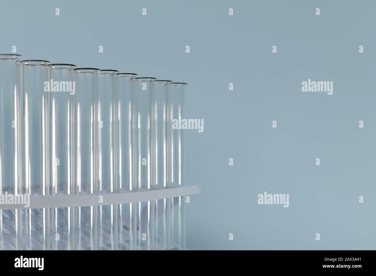 A horizontal image of a removed transparent test tube fragment on a ...