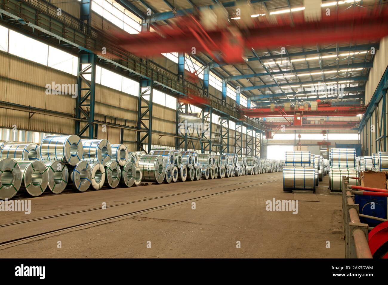Strip steel production workshop, Strip steel product Stock Photo - Alamy