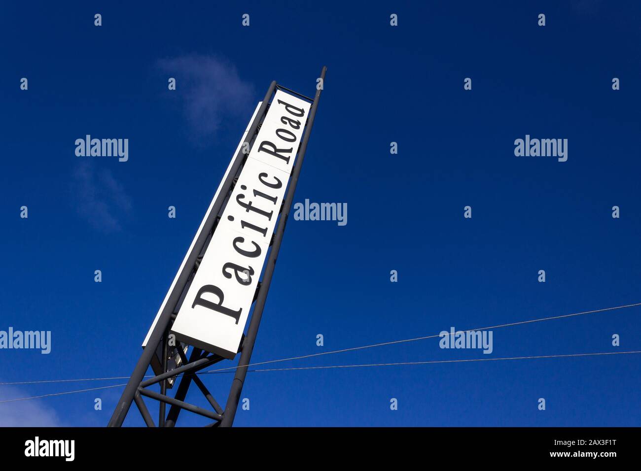 Pacific Road sign, Birkenhead Stock Photo - Alamy