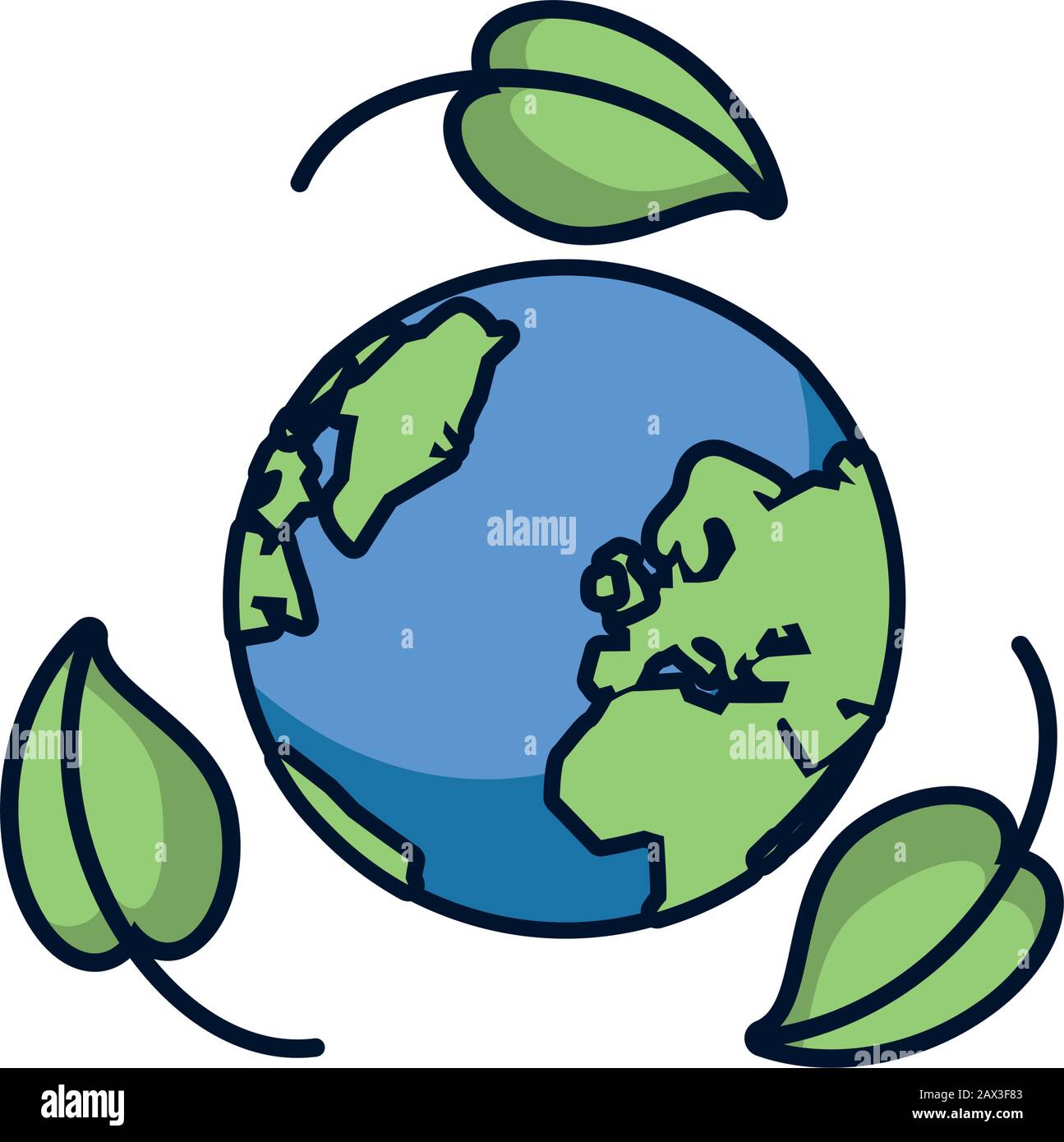 world planet earth with leafs plant Stock Vector Image & Art - Alamy