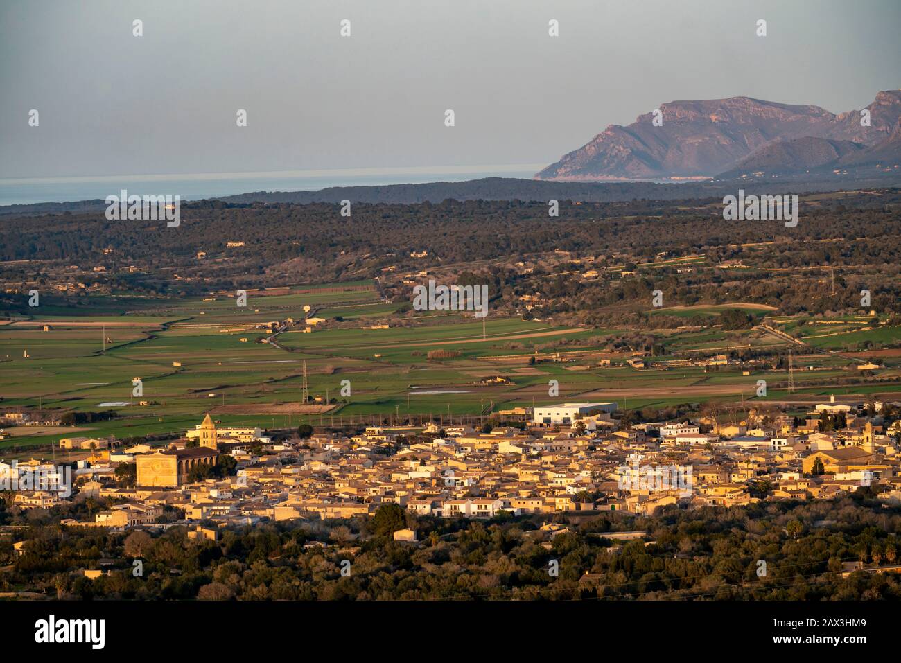 The village of Petra, in the northeast of the island, Mallorca, Spain ...