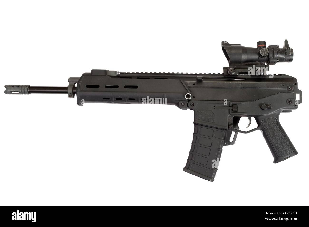 assault rifle with folding stock isolated on white background Stock ...