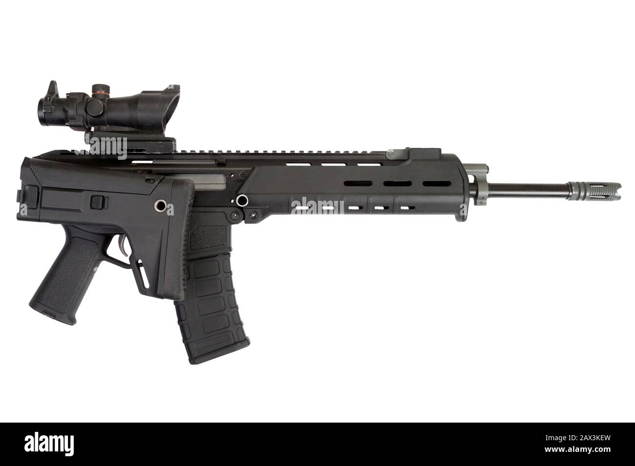 assault rifle with folding stock isolated on white background Stock ...