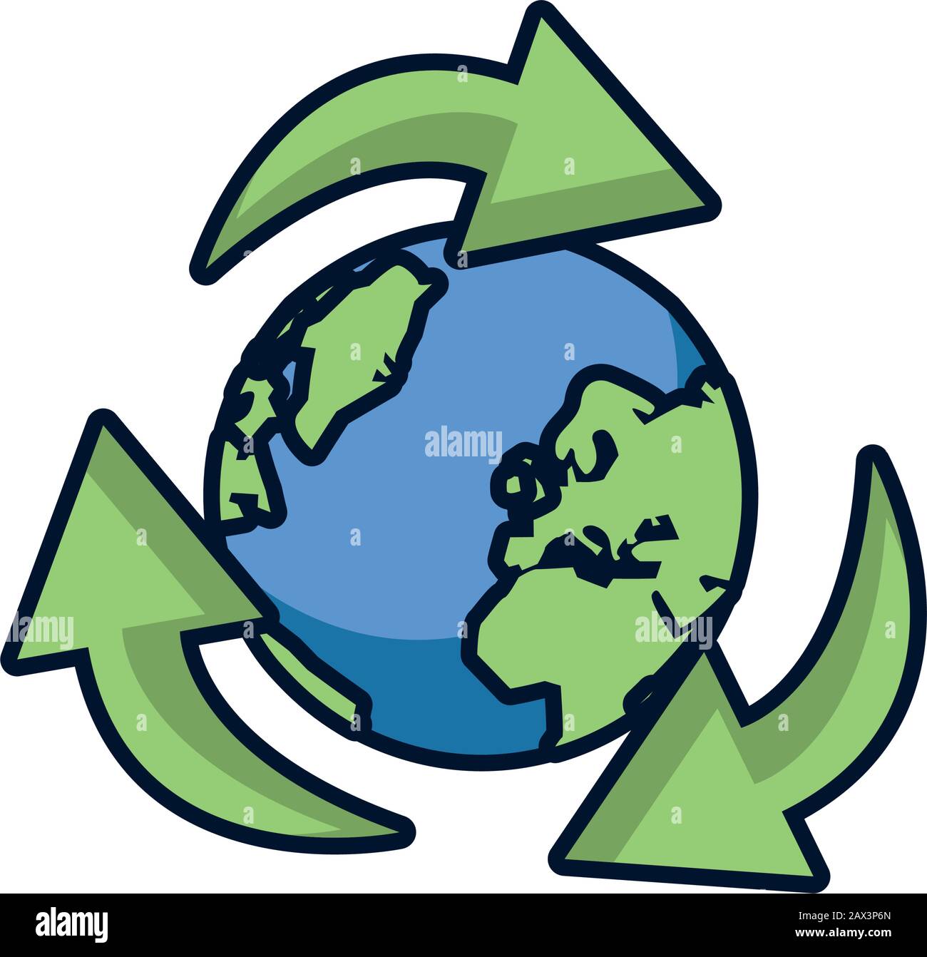 world planet earth with arrows around Stock Vector Image & Art - Alamy