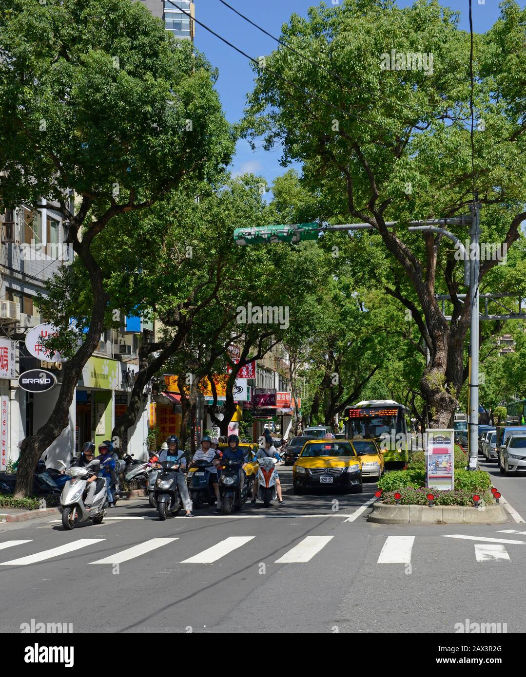 Attractive tree-lined street in Shilin, Taipei, Taiwan Stock Photo - Alamy