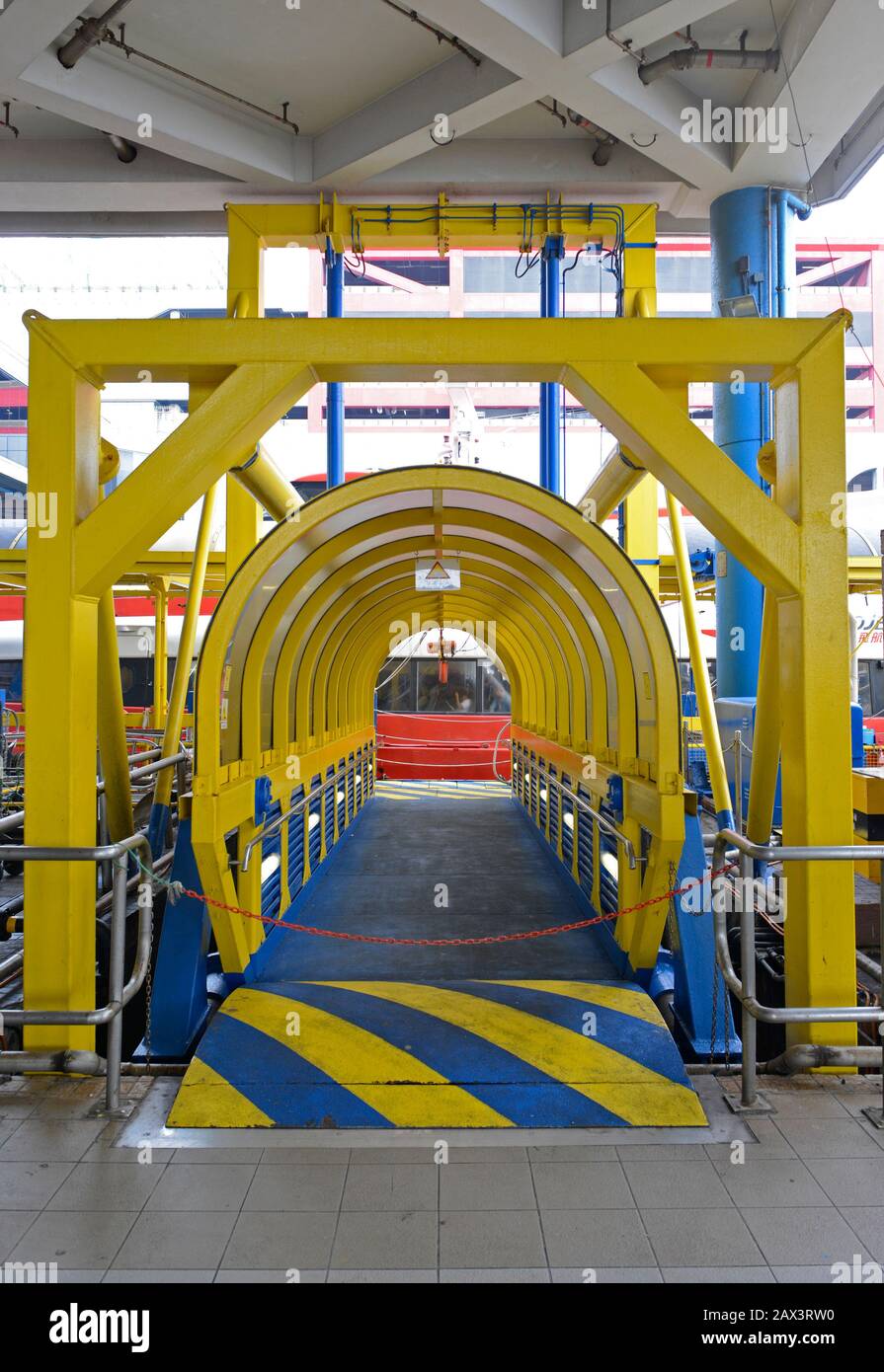 Boarding ramp, Hong Kong Macau ferry terminal, Hong Kong, China Stock ...