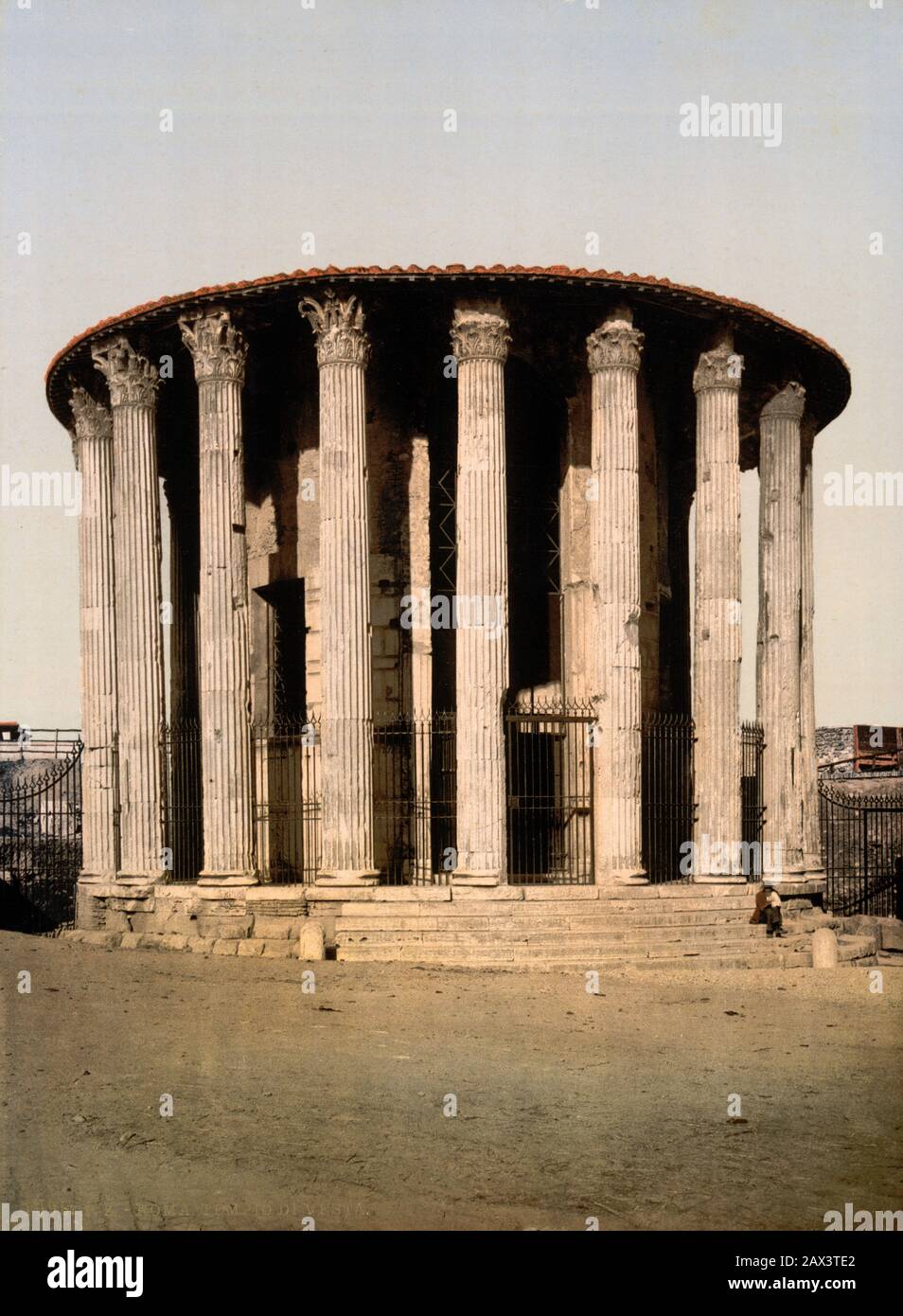 1895 ca. , ROMA, ITALY : The TEMPIO DI VESTA . Photocrom print colors ...