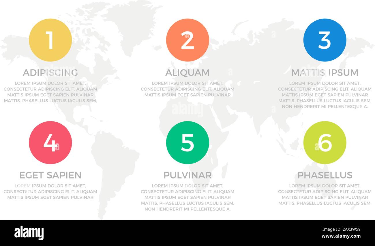 Set of yellow, orange, blue, red, green and turquoise elements for ...