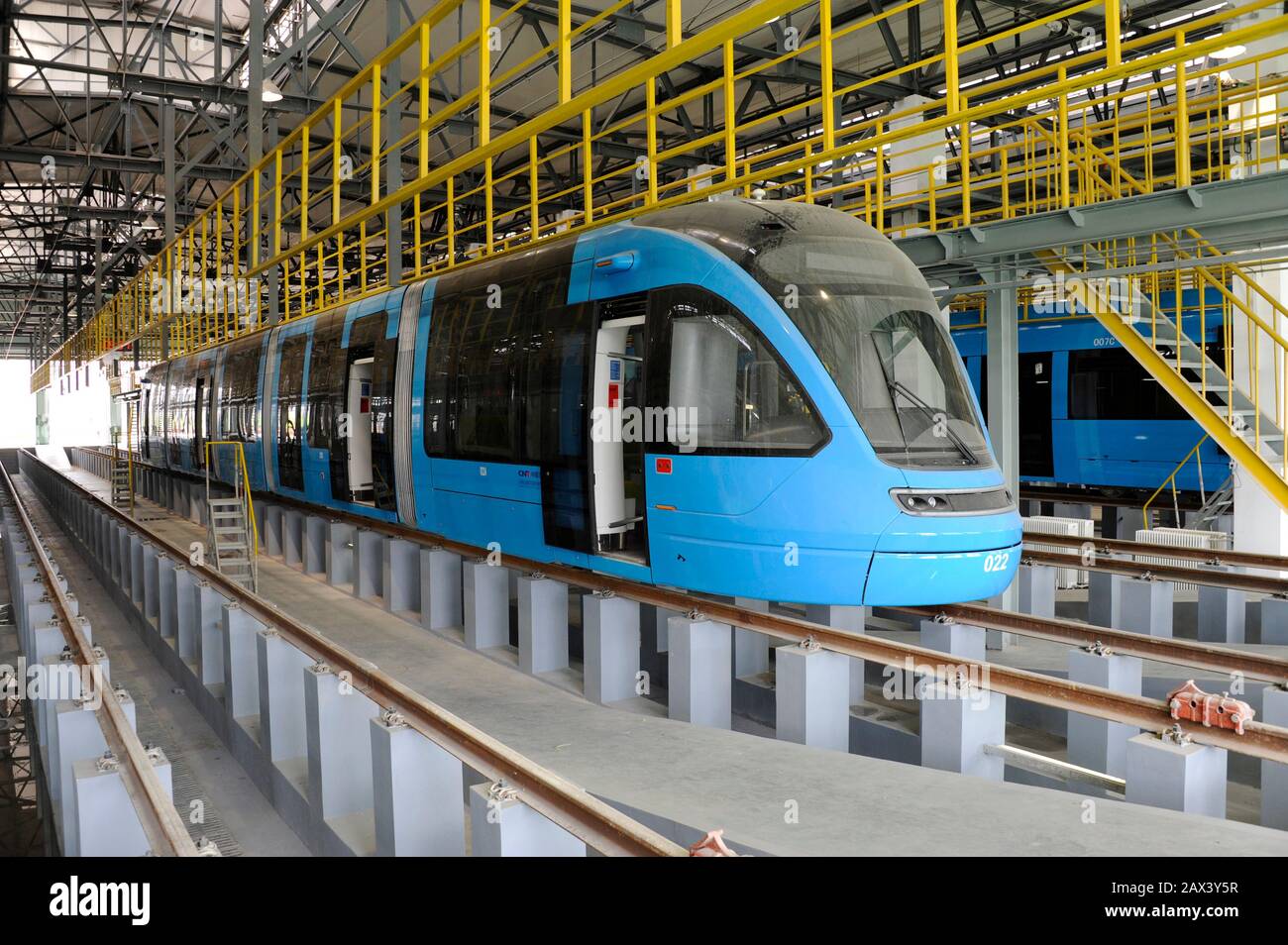 Shenyang's modern tram system opened for use in August 2013. Trams are ...