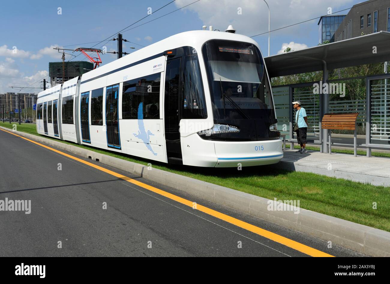 Shenyang's modern tram system opened for use in August 2013 with a line ...