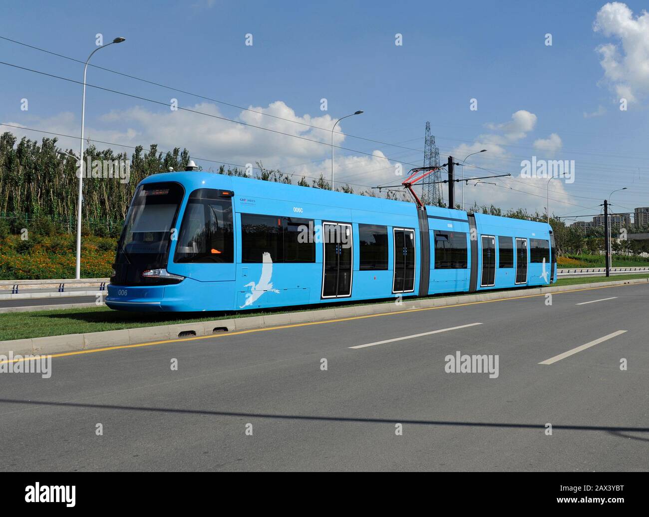 Shenyang's modern tram system opened for use in August 2013 with a line ...