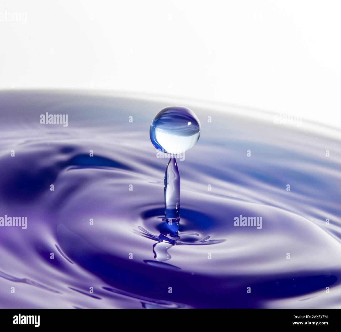 Water drop ripple effect in purple color tone Stock Photo - Alamy
