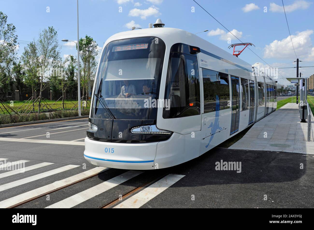 Shenyang's modern tram system opened for use in August 2013 with a line ...
