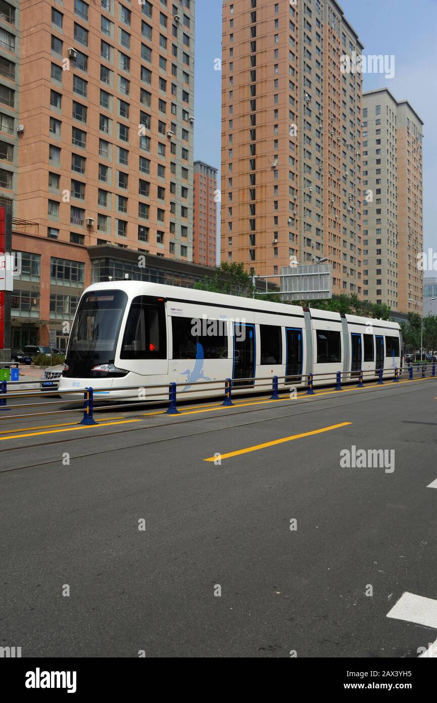 Shenyang's modern tram system opened for use in August 2013 with a line ...