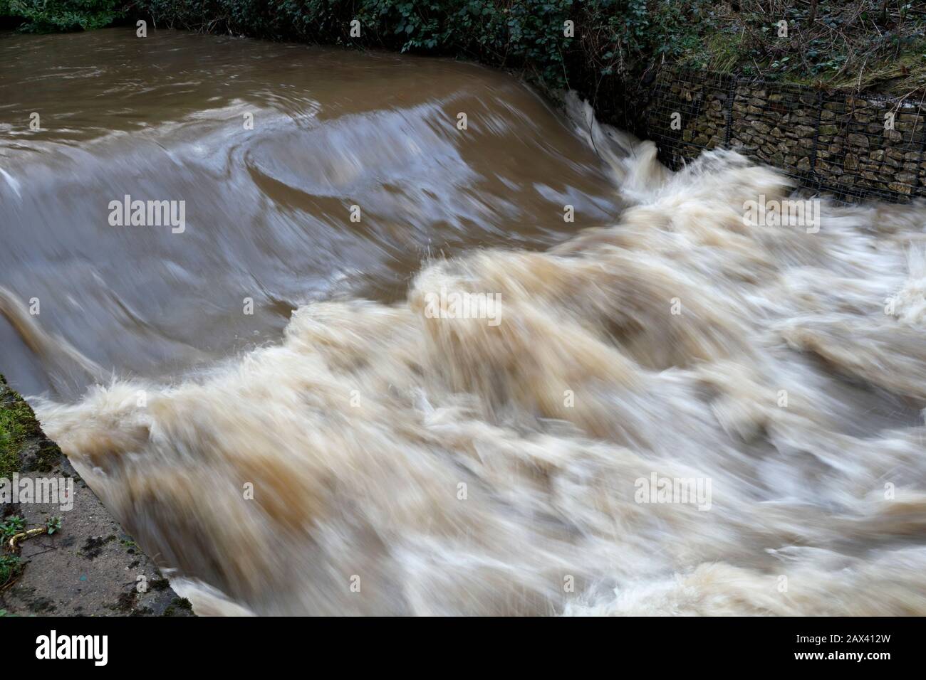 River Sheaf in Millhouses park Sheffield after heavy rainfall Stock ...
