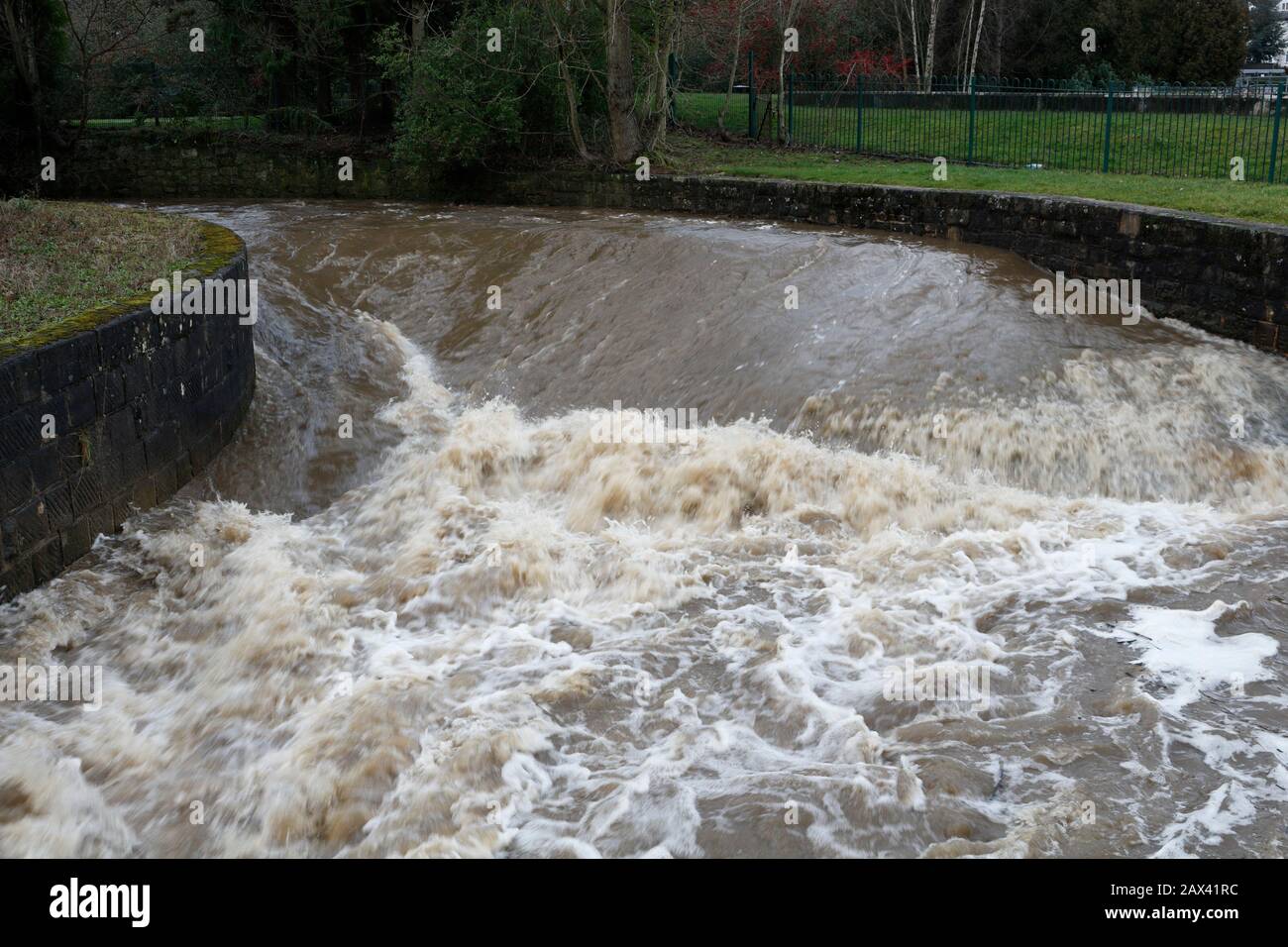 River Sheaf in Millhouses park Sheffield after heavy rainfall Stock ...