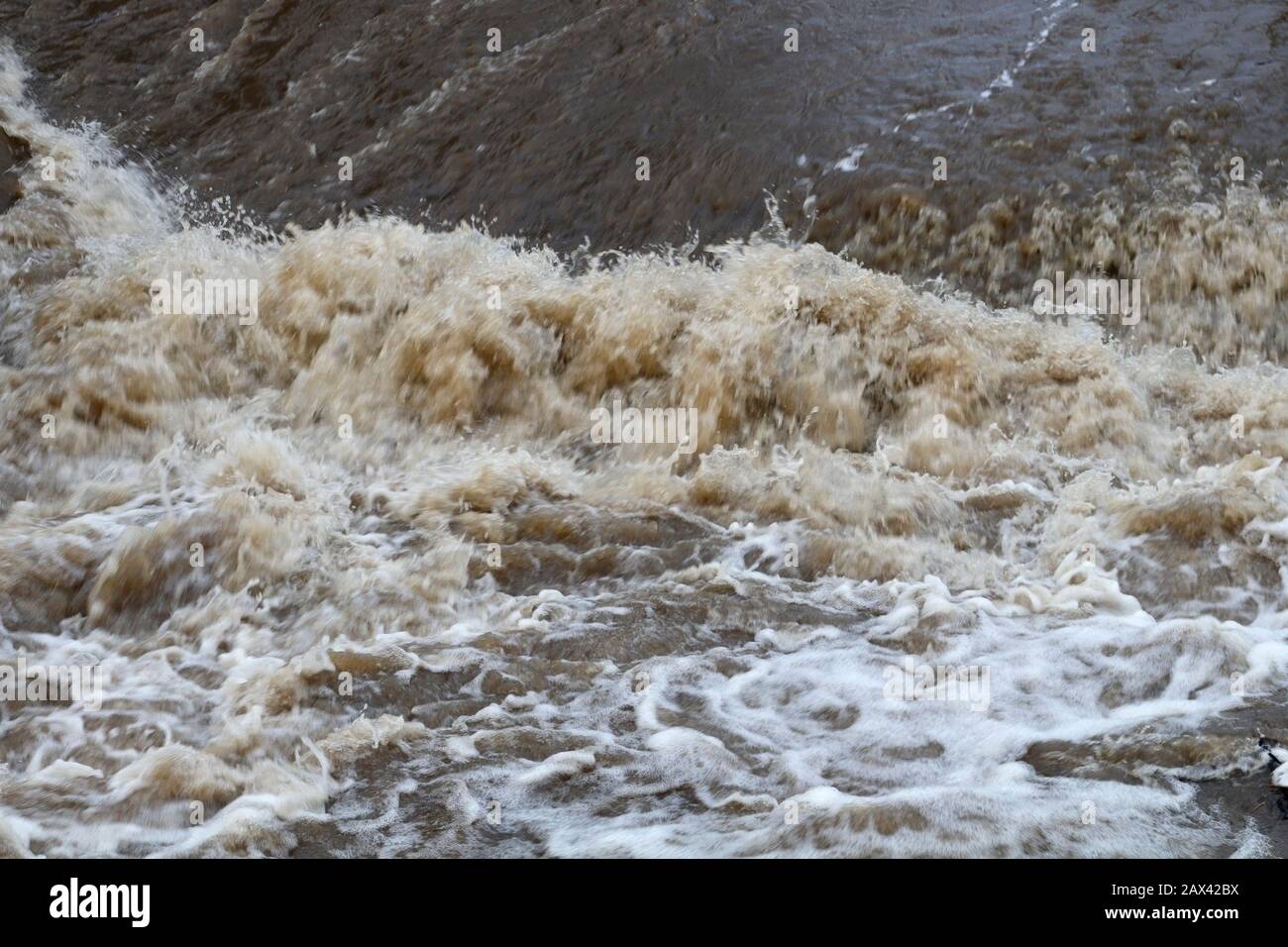 River Sheaf in Millhouses park Sheffield after heavy rainfall Stock ...