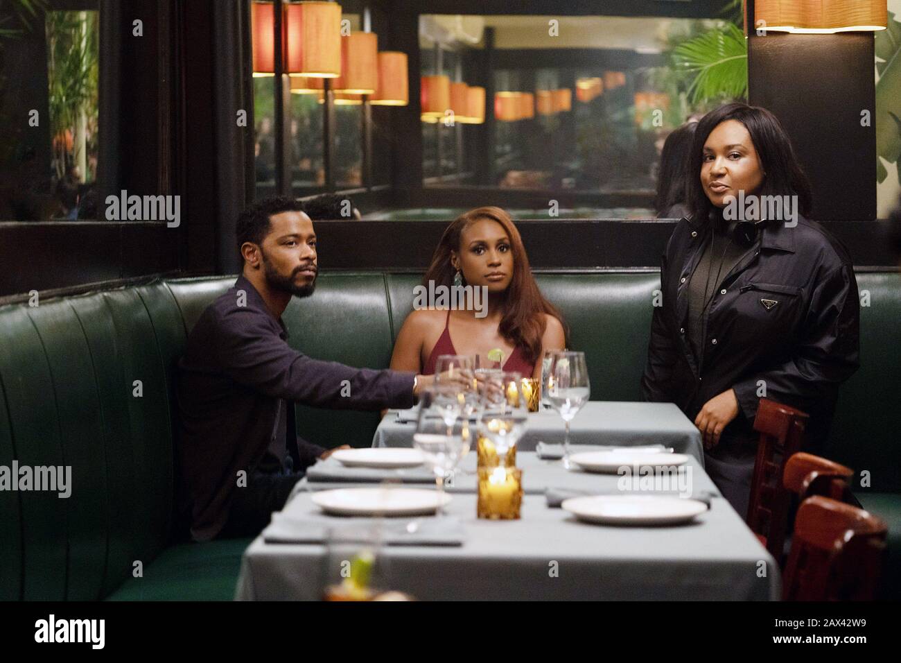 THE PHOTOGRAPH, from left: LaKeith Stanfield, Issa Rae, director Stella ...