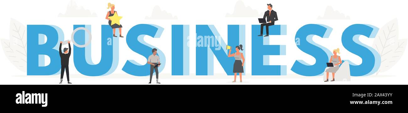Big word Business banner for design concept. Economy and saving money ...