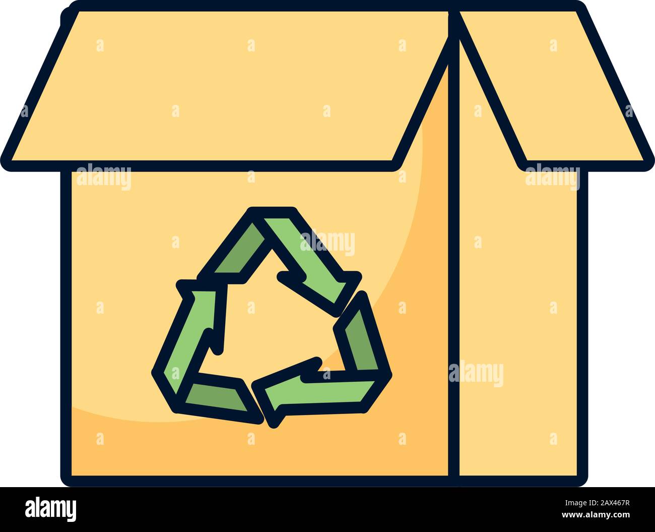 box with arrows recycle symbol Stock Vector Image & Art - Alamy