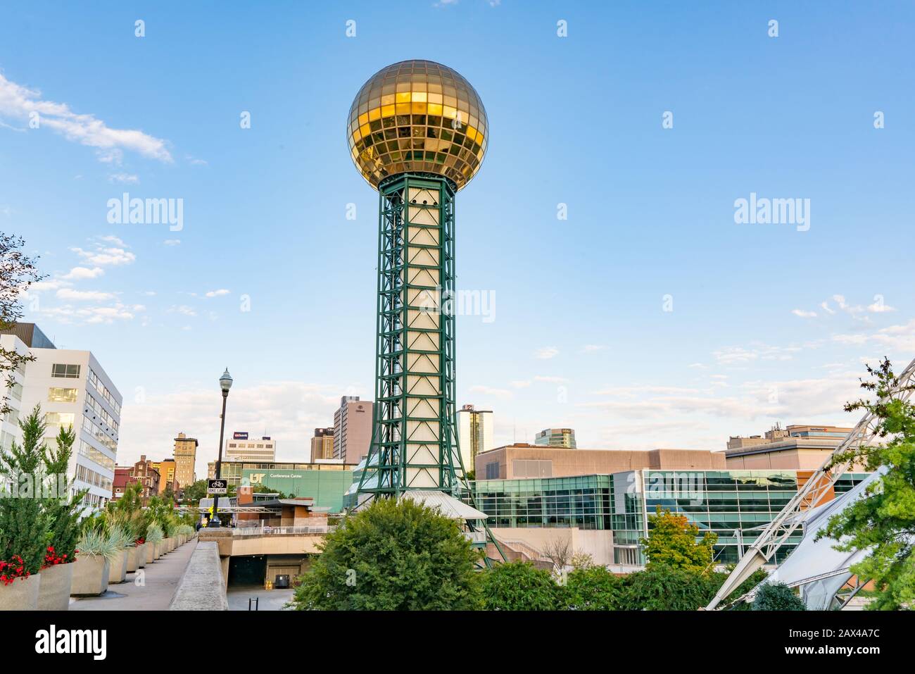 Knoxville, TN - October 9, 2019: Golden Sunsphere at World's Fair park ...