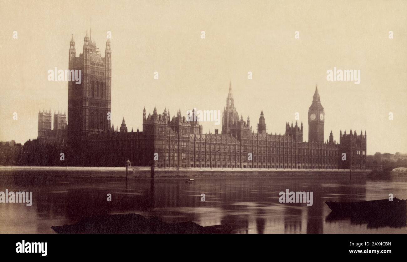 1875 ca , LONDON , GREAT BRITAIN : The HOUSES OF PARLIAMENT and ...