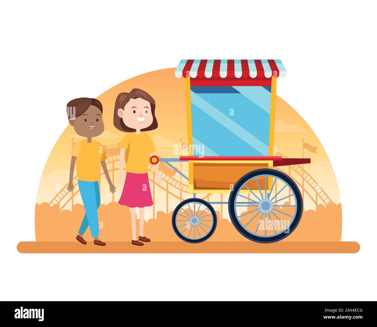 Woman popcorn retro Stock Vector Images - Alamy