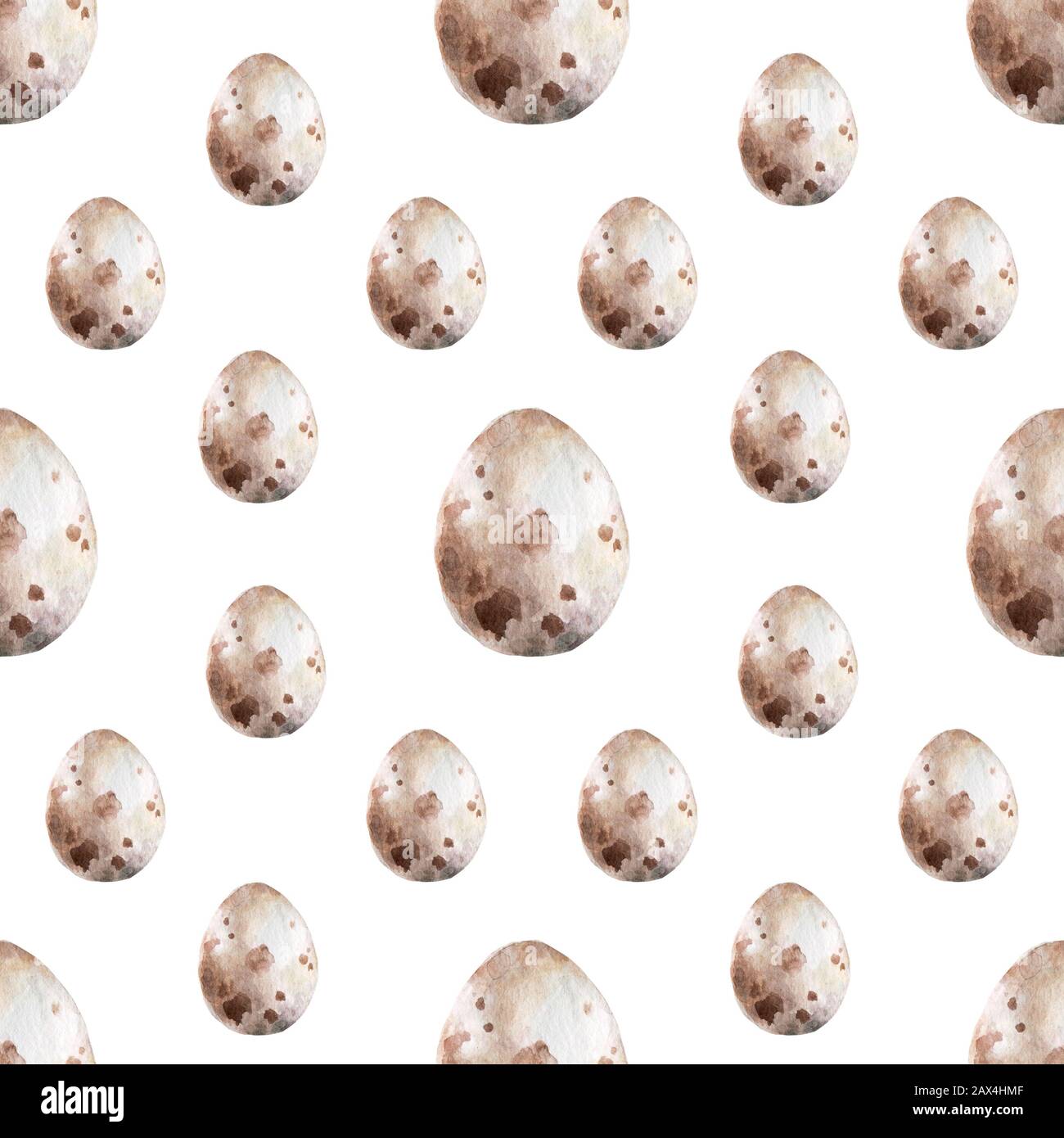 Realistic Eggs pattern on white background, Hand drawn watercolor eggs ...