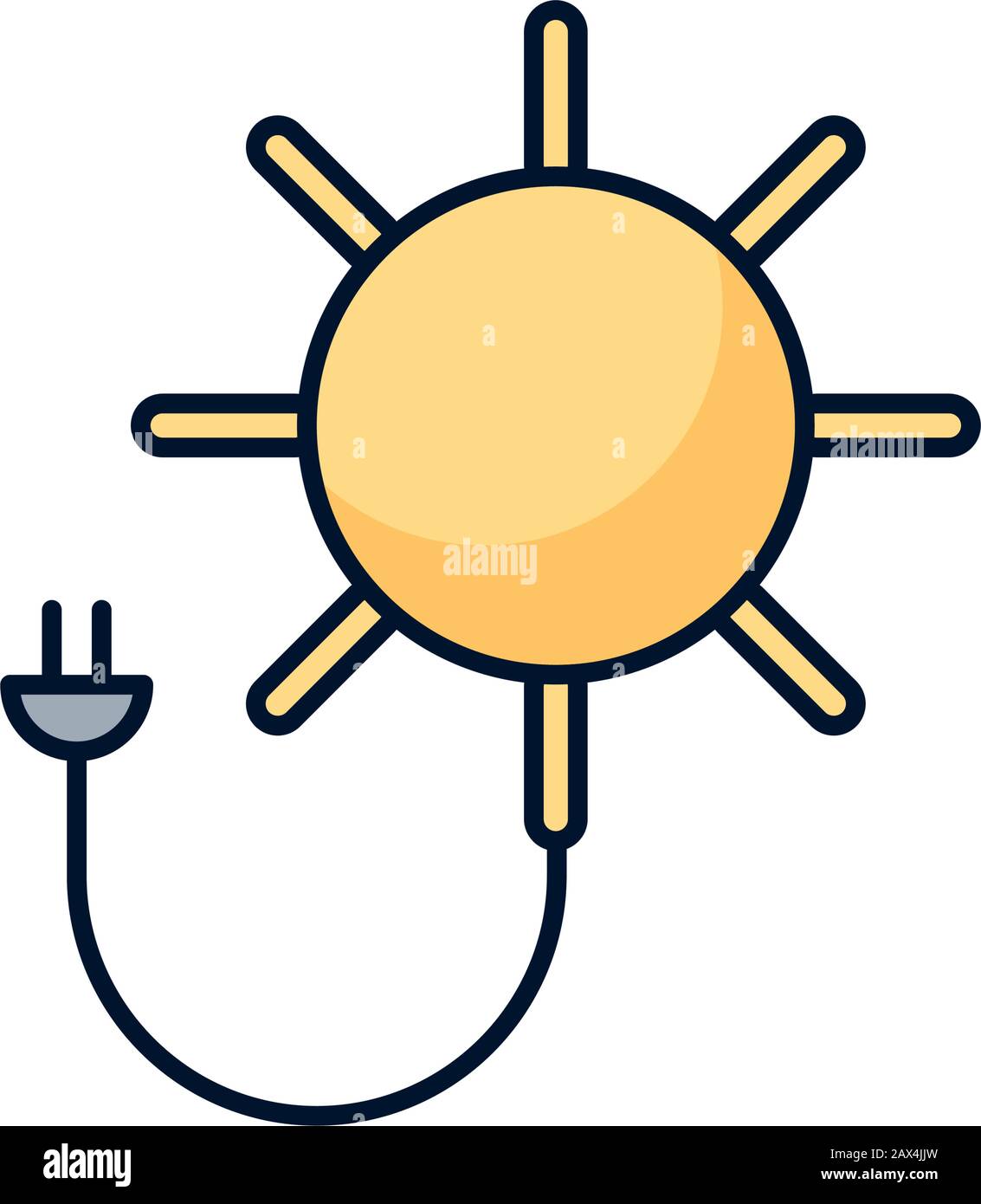 sun with energy connector wire Stock Vector Image & Art - Alamy