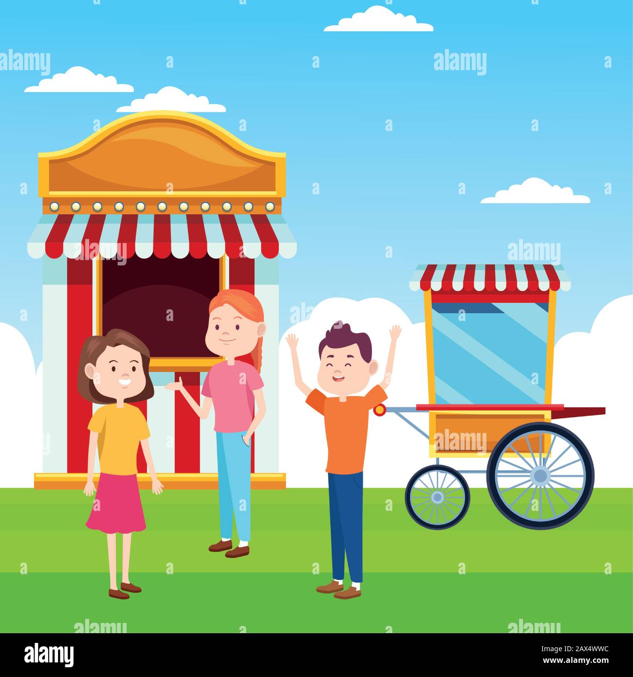 Amusement park ticket booth Stock Vector Images - Alamy