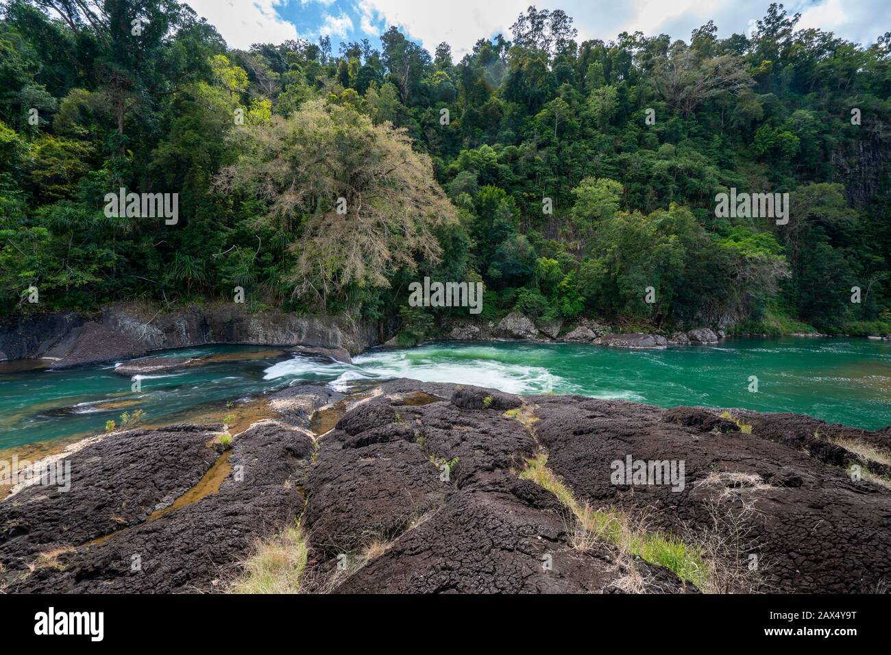 Waterfall at Cardstone Weir in Tully River Gorge, North Queensland ...