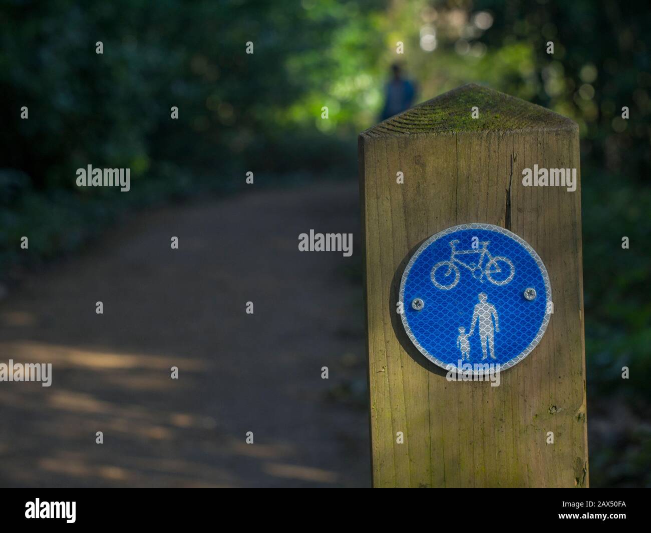 post with pedestrian and cycling sign Stock Photo - Alamy