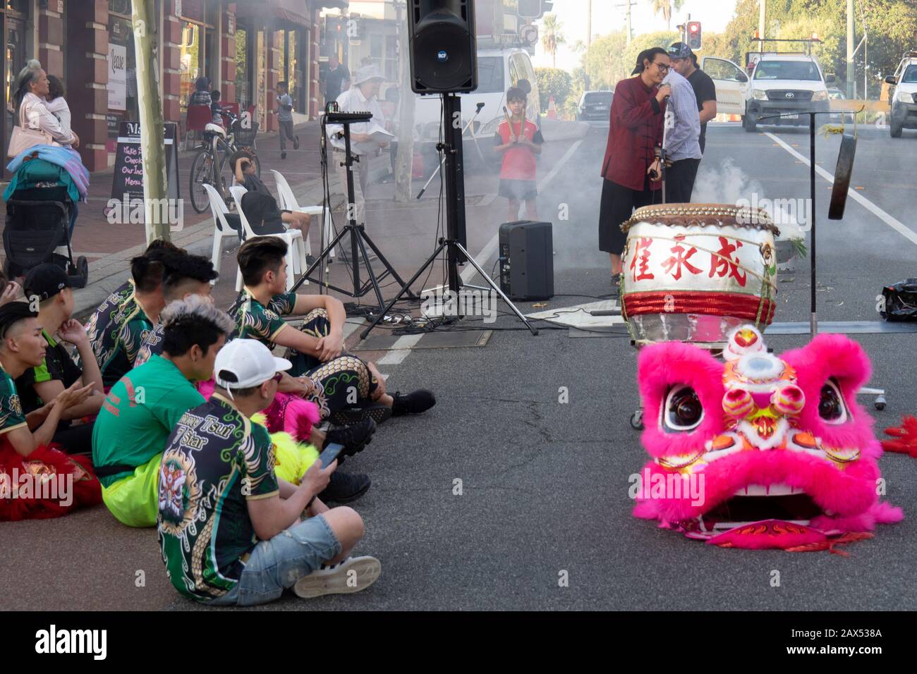 Ceremony for Lion dancing at Lantern Festival part of Chinese Lunar New ...