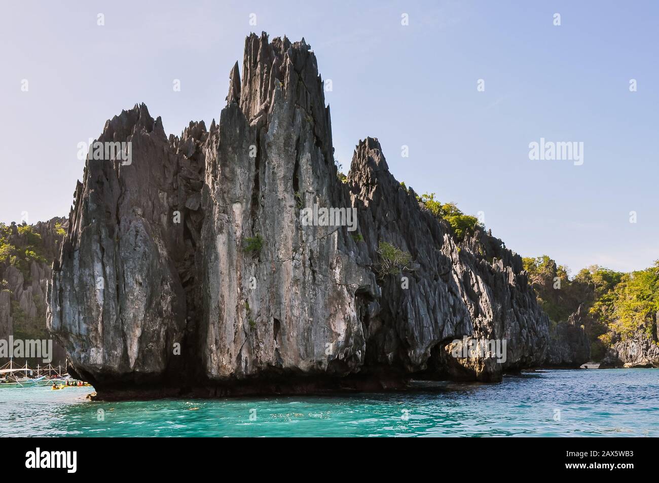 Limestone outcrop in the popular 'Small Lagoon' tour destination in El ...