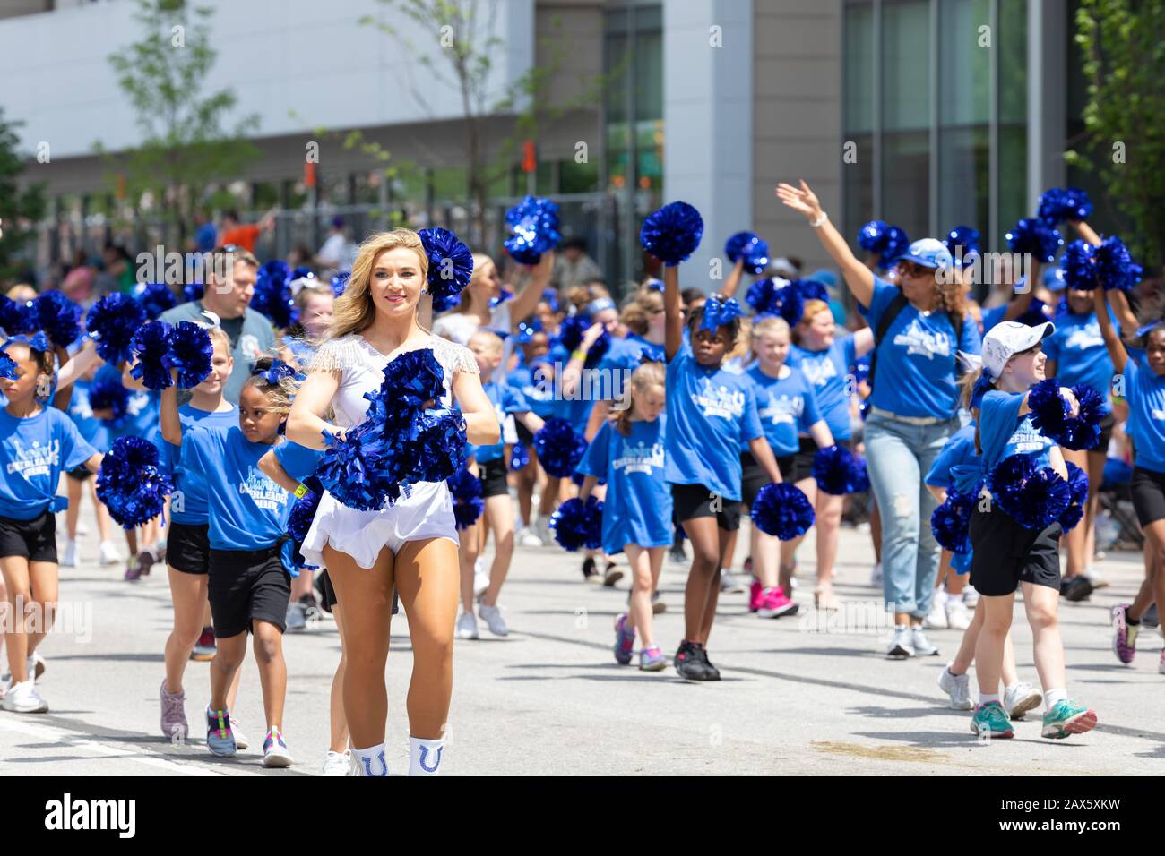 Indianapolis, Indiana, USA - May 25, 2019: Indy 500 Parade, Colts ...