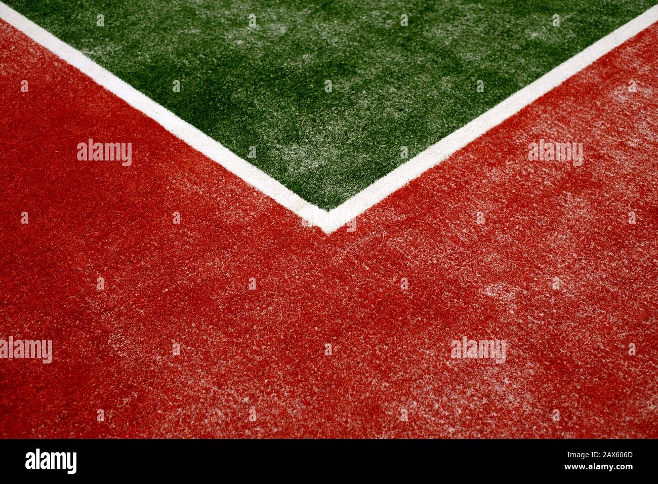 Mail envelope shape, green and red artificial turf, sand infill ...