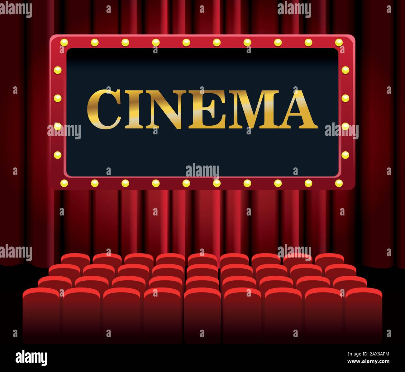 cinema screen and chairs, colorful design Stock Vector Image & Art - Alamy