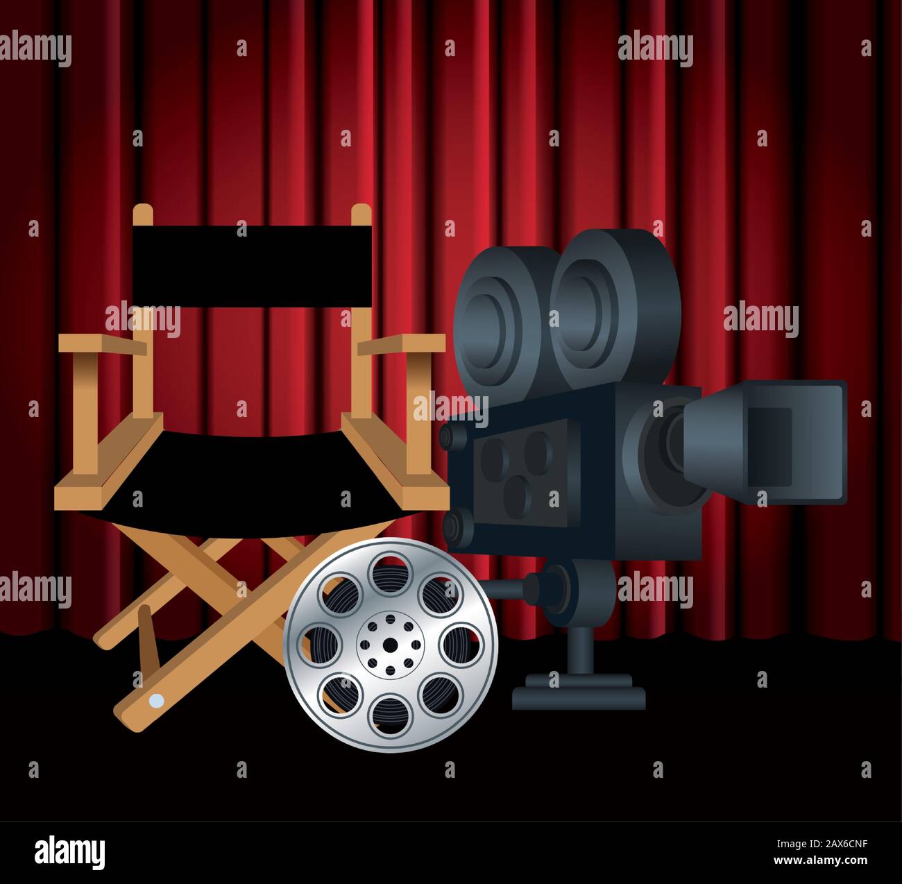 Directors chair camera Stock Vector Images - Alamy