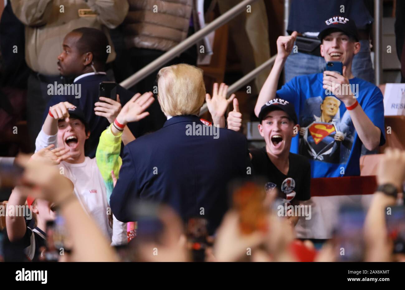 Manchester, New Hampshire, USA. 10th Feb, 2020. Trump Rally in ...