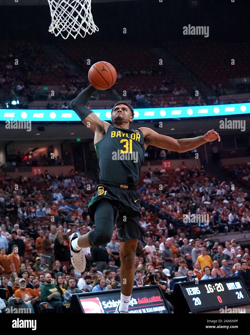 Texas, USA. 10th Feb, 2020. Macio Teague #25 of the Baylor Bears in ...