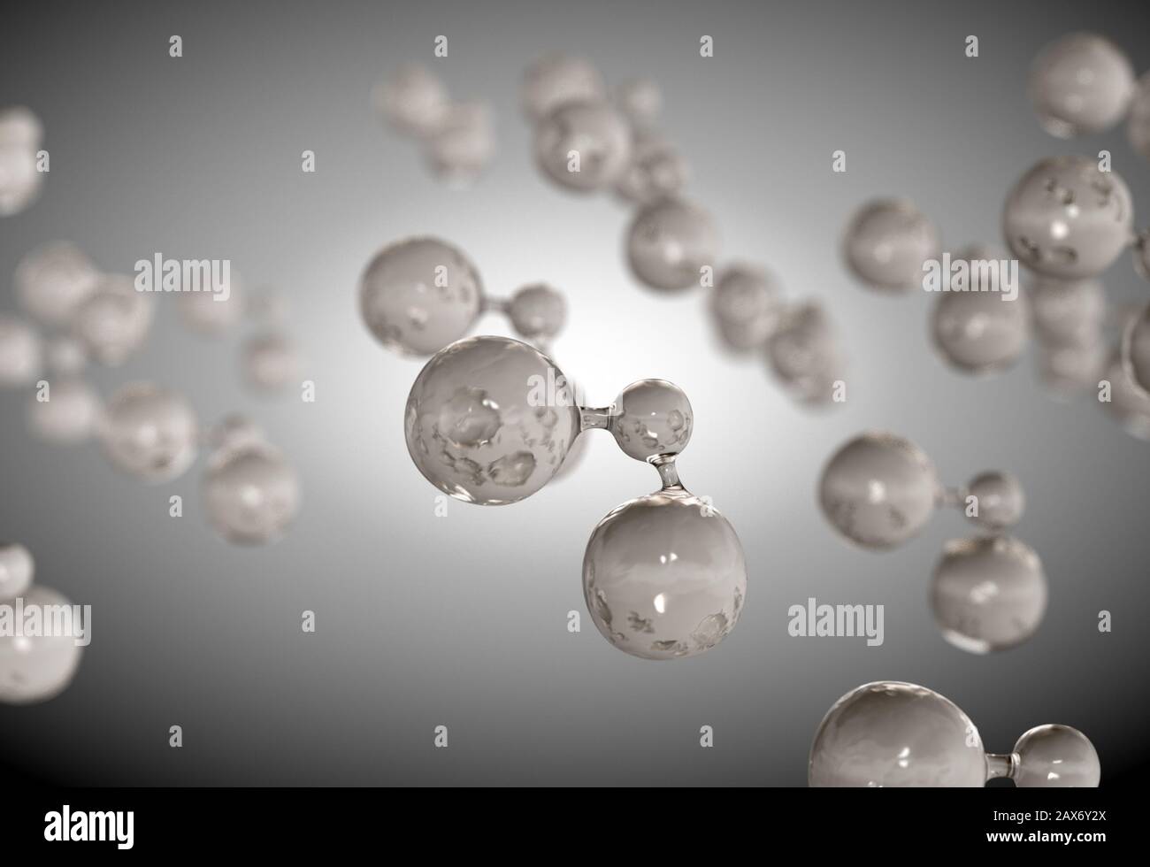 A concept of a collection of transparent liquid molecules gathering ...