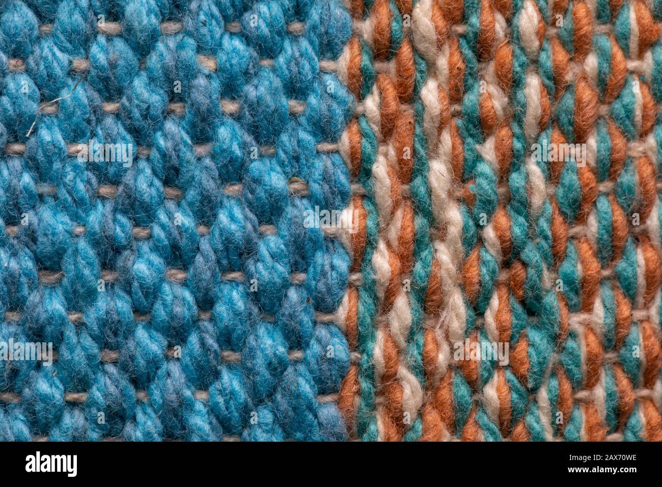 texture of blue fabric textile upholstery of furniture. Macro photo ...