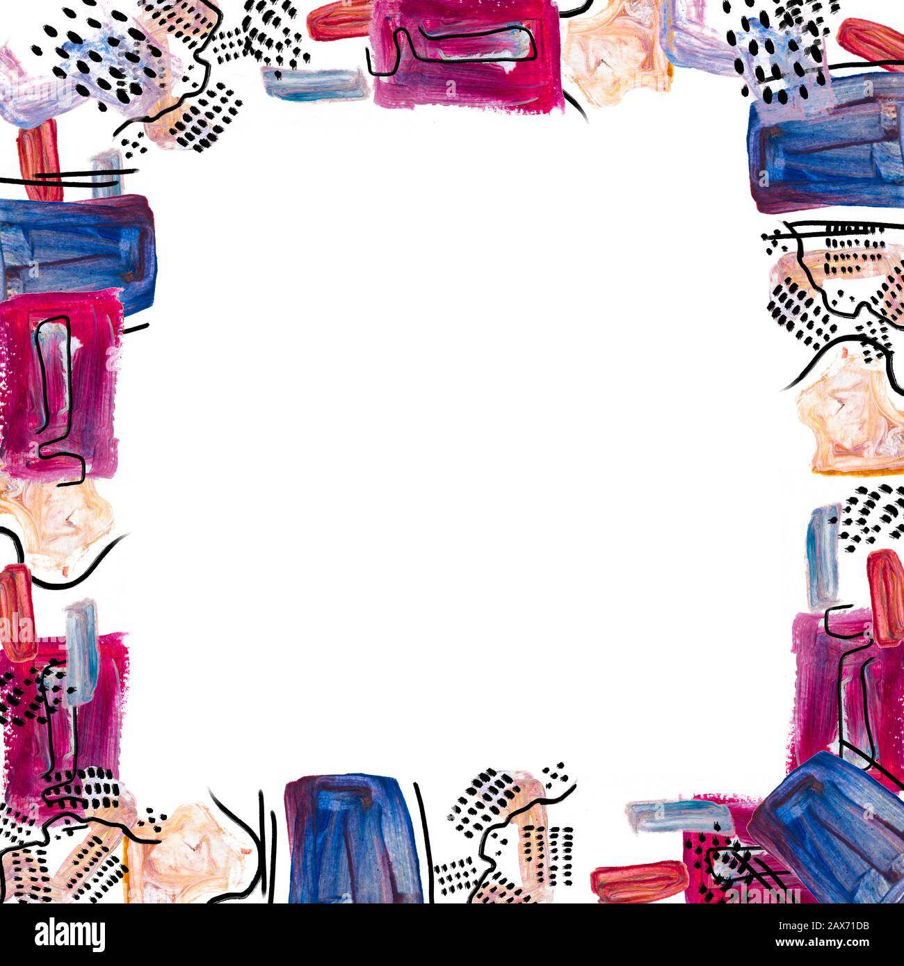 Hand drawn border and place for your text Stock Photo - Alamy