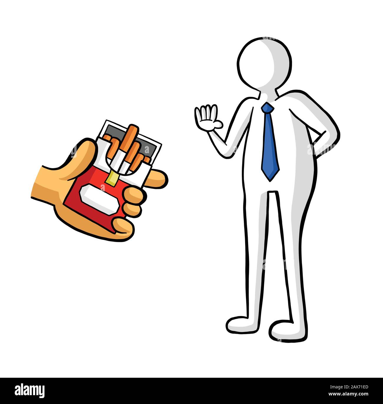 The man offers cigarettes and the businessman refuses vector ...
