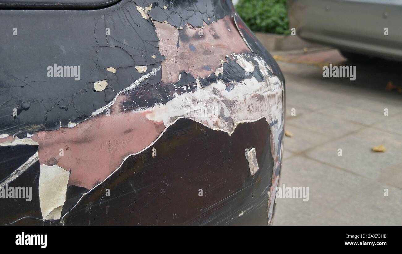 The side of the front of the car is chipped Stock Photo - Alamy