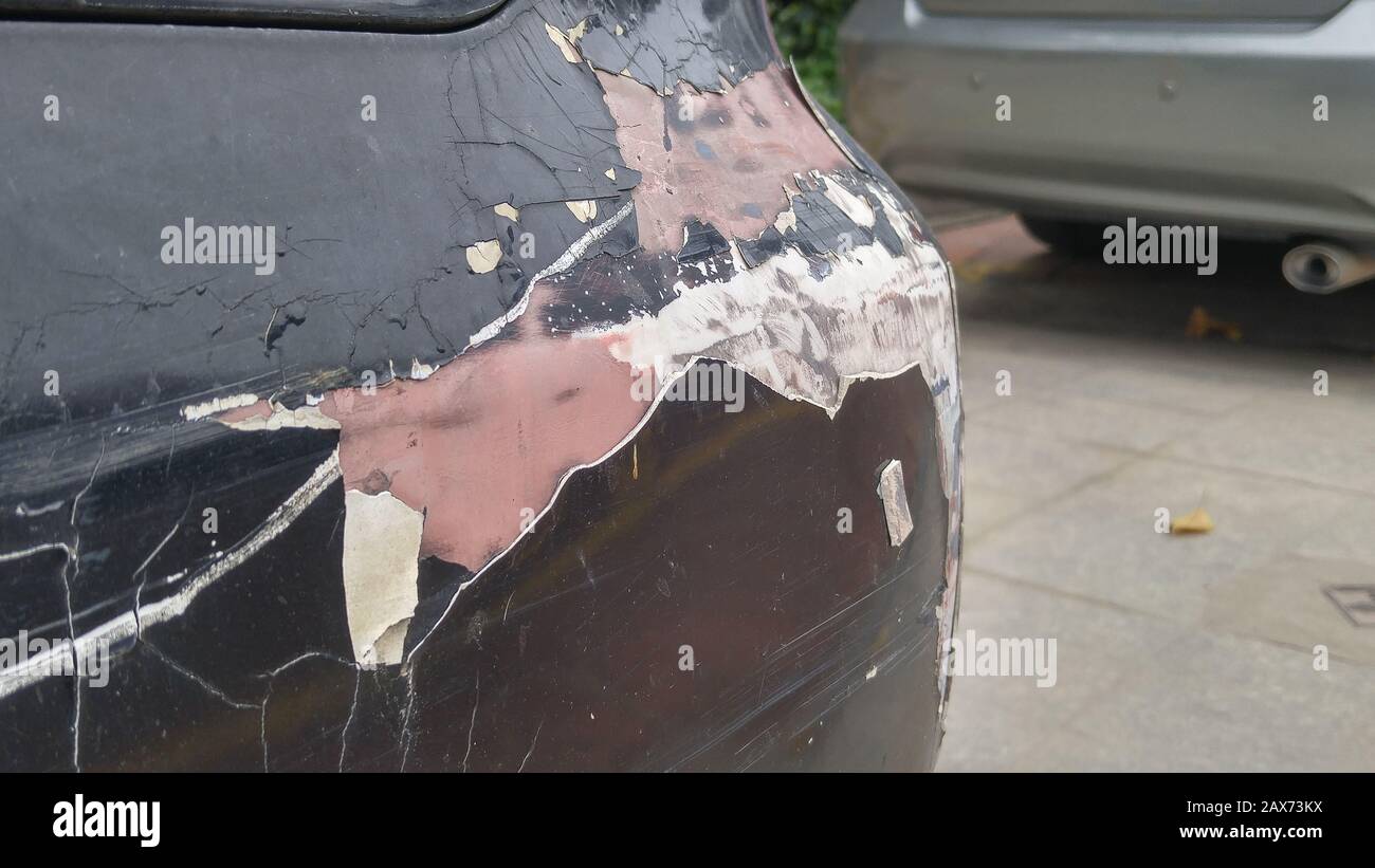The side of the front of the car is chipped Stock Photo - Alamy