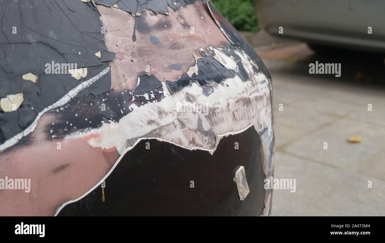 The side of the front of the car is chipped Stock Photo - Alamy